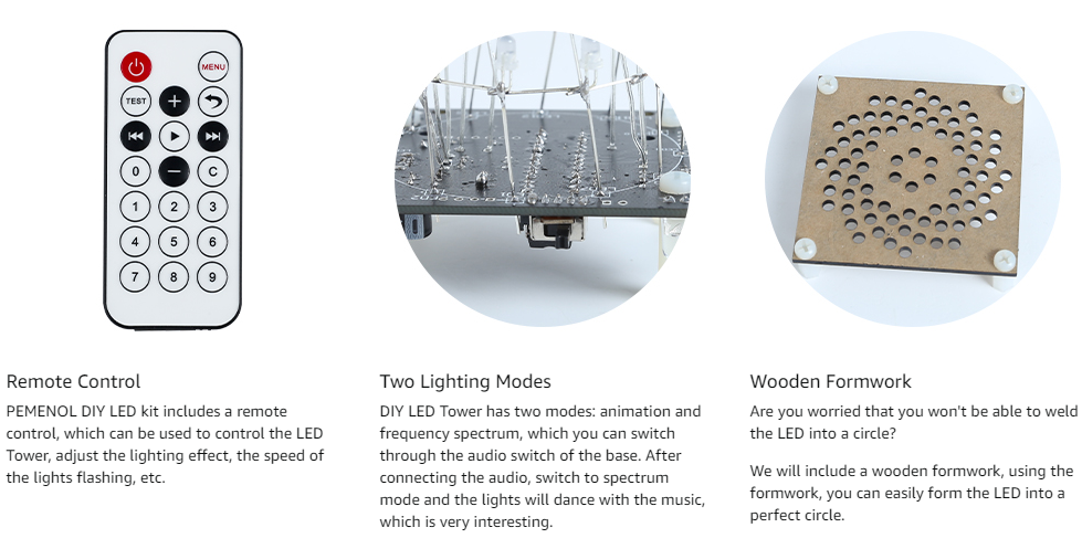 DIY Kit 9-Layer Guangzhou Tower RGB LED Light Cube with Music Spectrum - Advance Soldering Kit